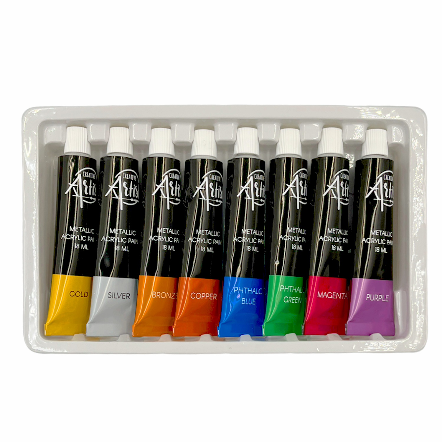 Farby akrylowe metaliczne zestaw 8 kolorów x 18 ml | Sklep internetowy ...